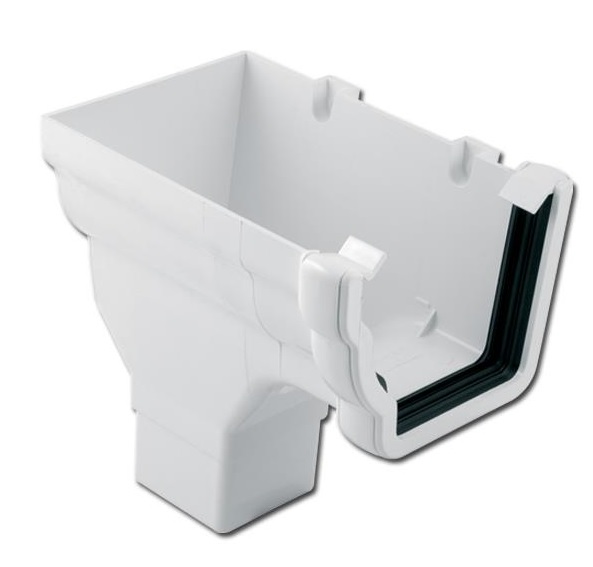 Ogee Gutter Stop End Outlet Left Hand | PVC Gutter | Faster Plastics